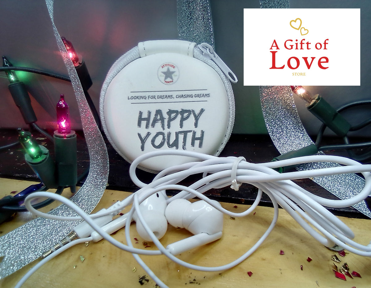 Wired Earphones with pouch – A Gift of Love Store